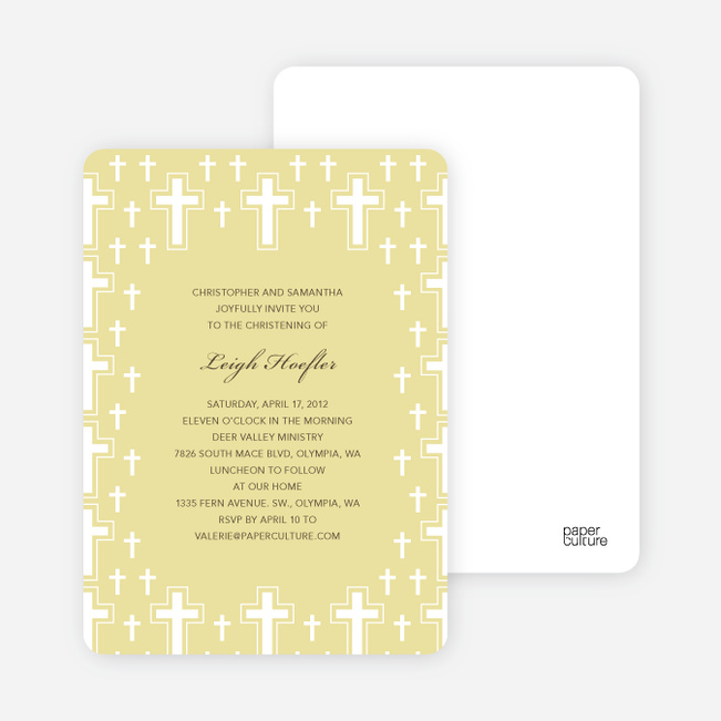 Cross Baptism Invitations