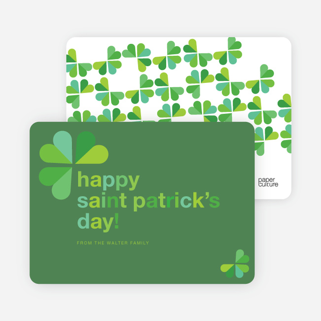 4 Leaf Clover St Patrick’s Day Card | Paper Culture