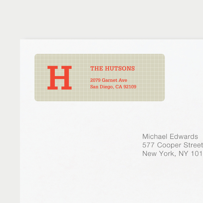Grid Pattern Custom Return Address Labels | Paper Culture