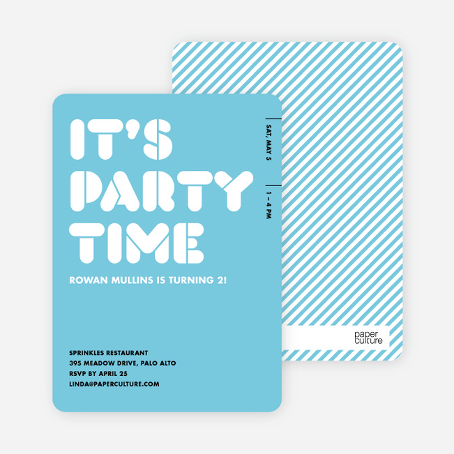 It’s Party Time Invitation | Paper Culture
