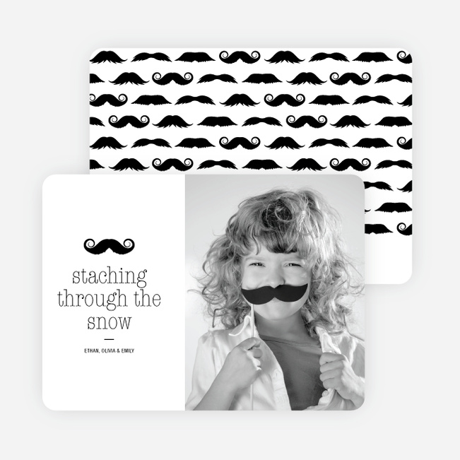 Staching through the Snow: Mustache Holiday Cards | Paper Culture