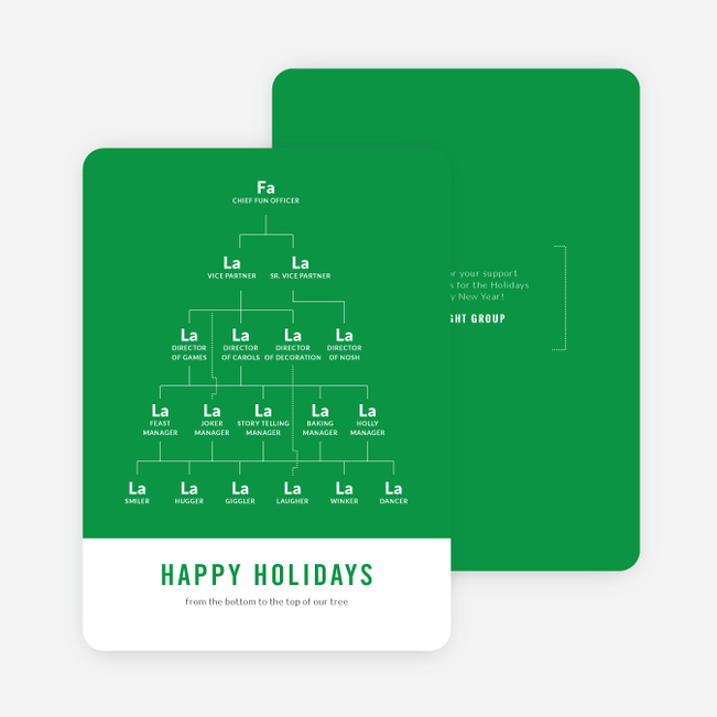 Festive Org Chart Corporate Holiday Cards | Paper Culture