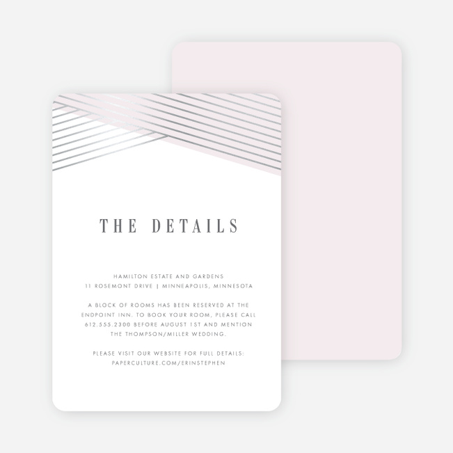 Diagonal Chic Wedding Direction Cards | Paper Culture