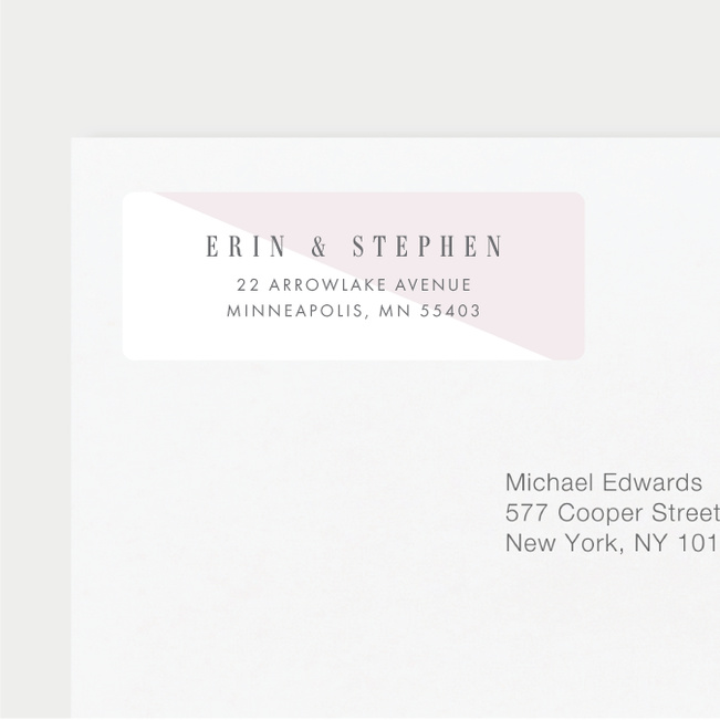 Diagonal Chic Wedding Return Address Labels | Paper Culture