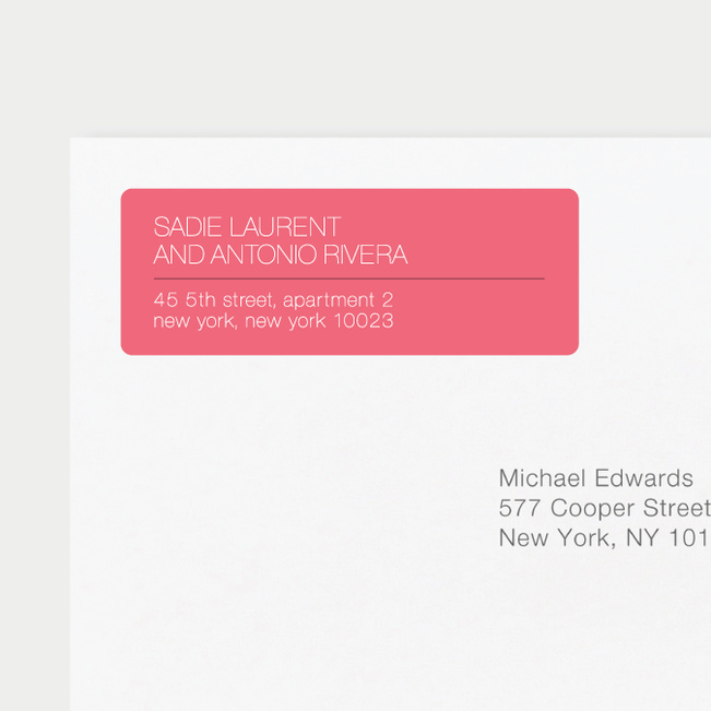Stacked Type Wedding Return Address Labels | Paper Culture
