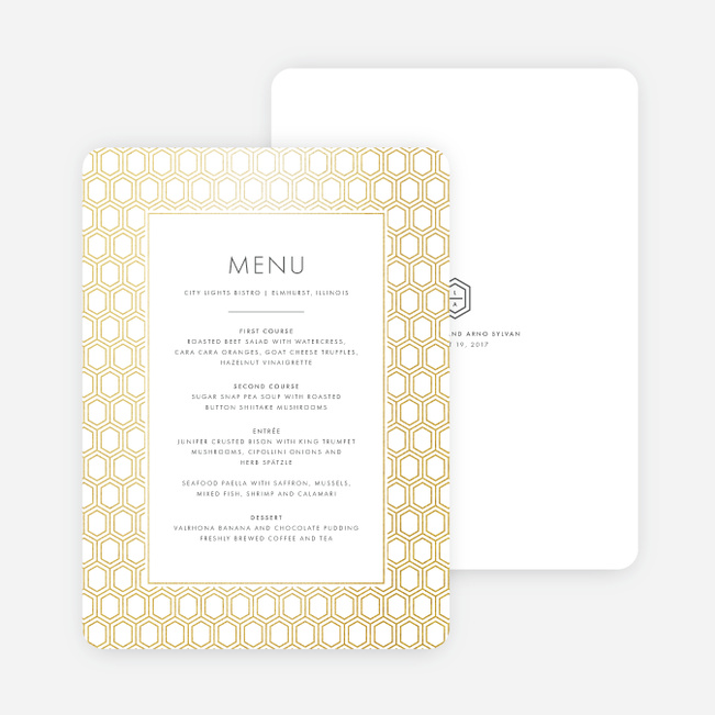 Hexagon Bliss Wedding Menus | Paper Culture