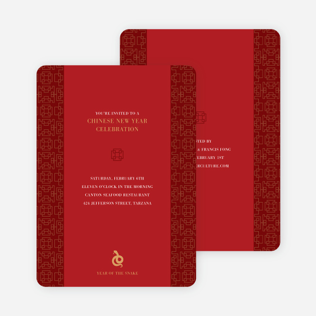 Traditional Chinese New Year’s and Red Egg and Ginger Invitations ...