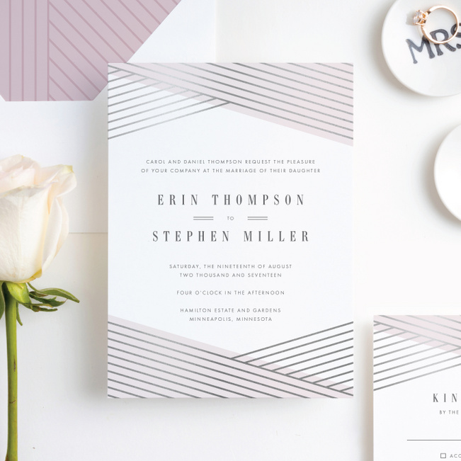 Diagonal Chic Wedding Invitations | Paper Culture