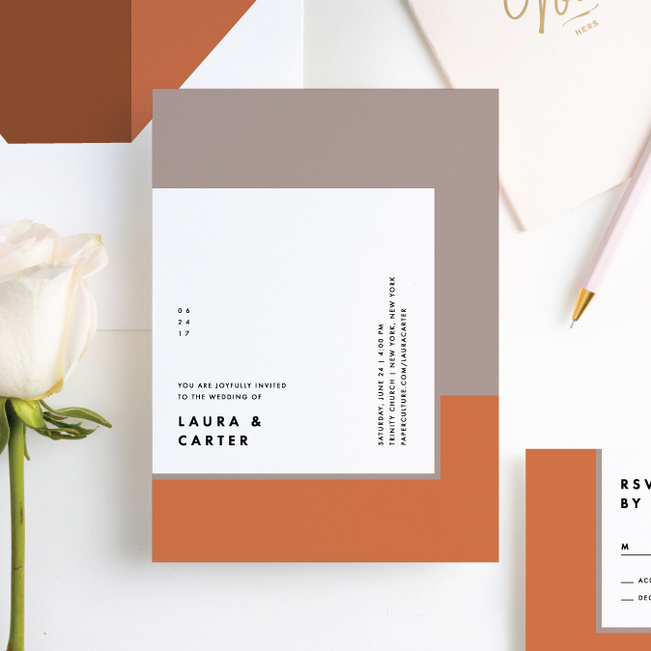 Foil Blocks Wedding Invitations | Paper Culture