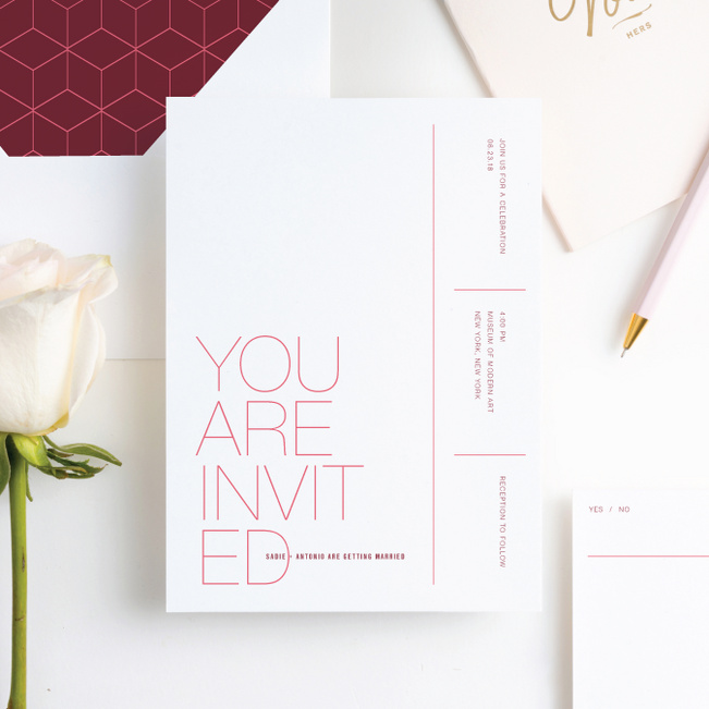 Stacked Type Wedding Invitations | Paper Culture