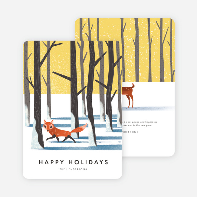 Fox Winter Scene Holiday Cards | Paper Culture