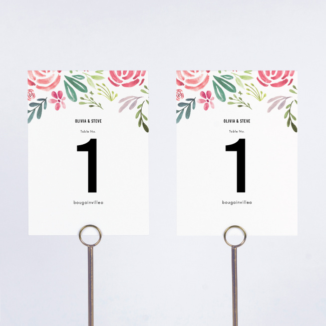 Floral Water Colors Wedding Table Cards | Paper Culture