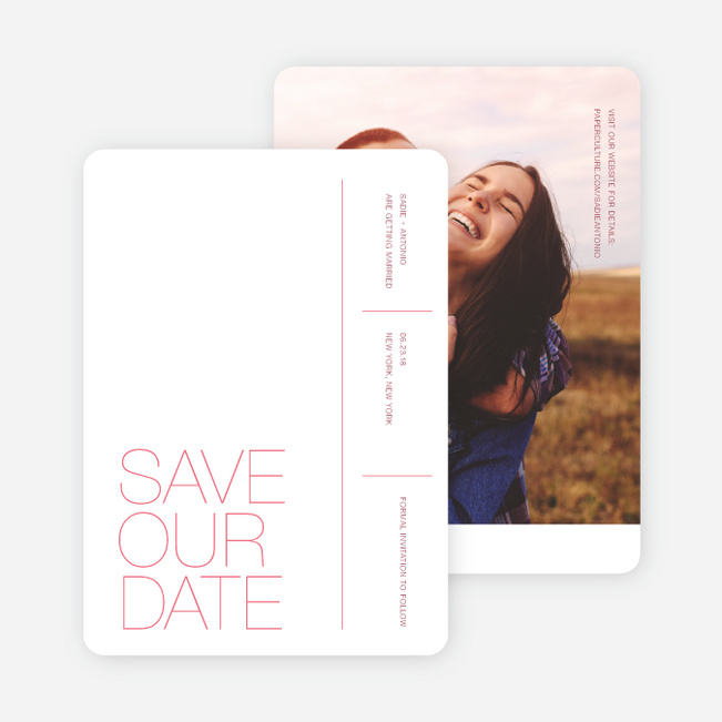 Stacked Type Save The Dates | Paper Culture