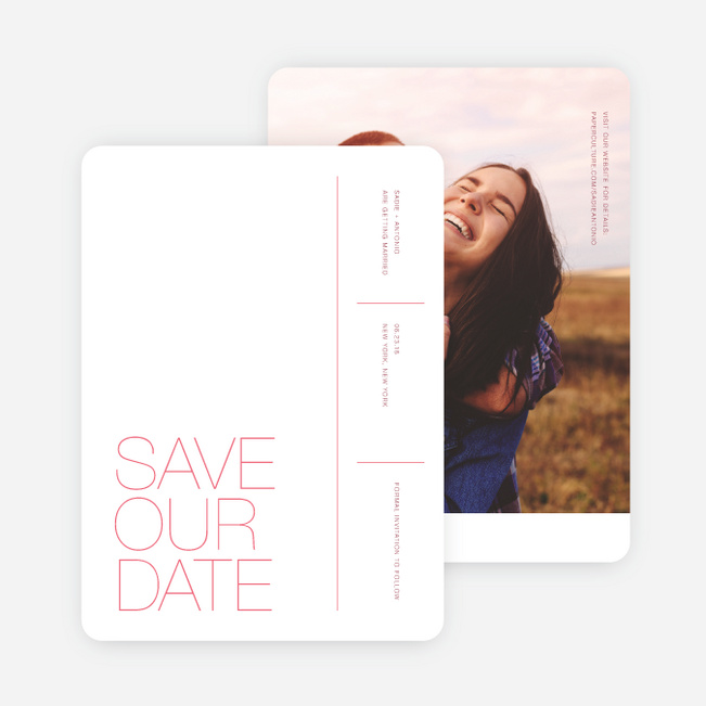Stacked Type Save The Dates | Paper Culture