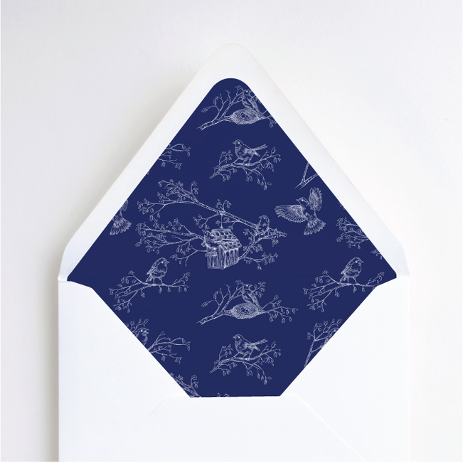 Nesting Birds Wedding Envelope Liners | Paper Culture