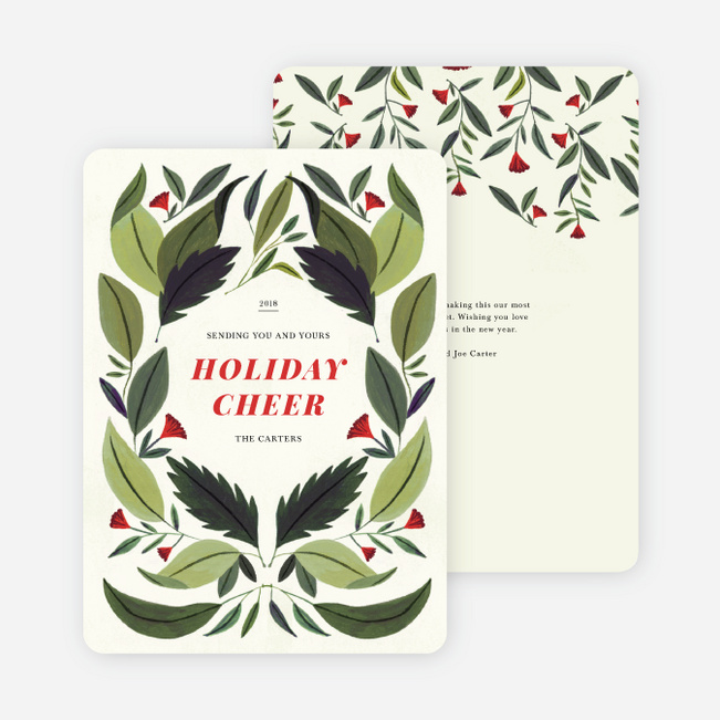 Leafy Frame Christmas Photo Cards & Holiday Photo Cards | Paper Culture