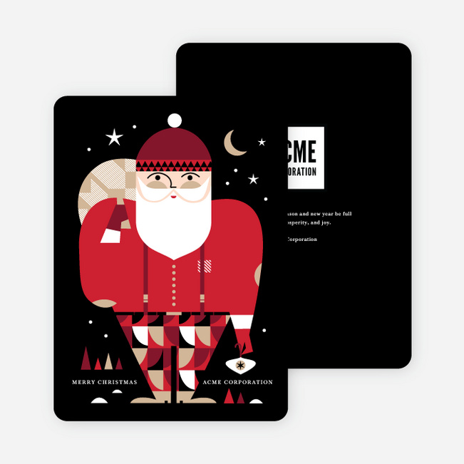 Modern Santa Business and Corporate Holiday Cards | Paper Culture