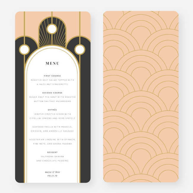 Deco Arches Wedding Menus | Paper Culture
