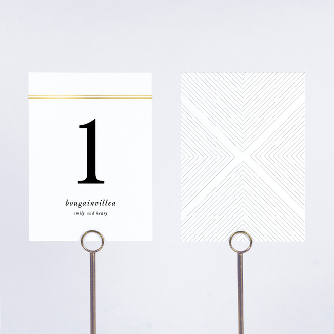 Foil Mirrored Angles Wedding Table Cards | Paper Culture