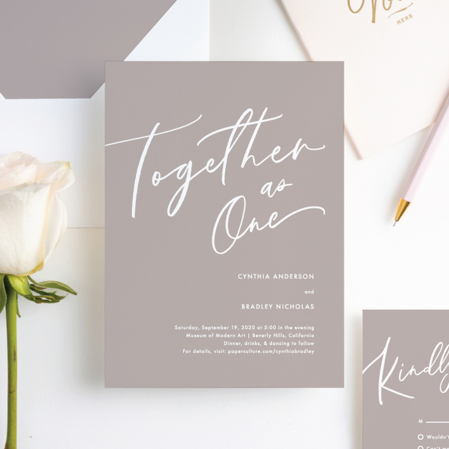 Relaxed Script Wedding Invitations | Paper Culture