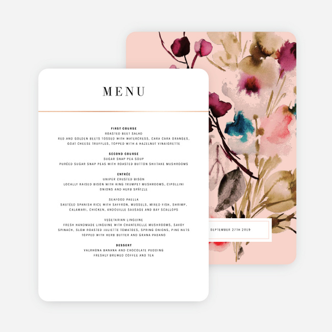 Foil Bountiful Frame Wedding Menus | Paper Culture