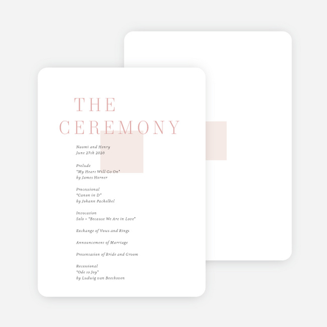 Square Direction Wedding Programs | Paper Culture