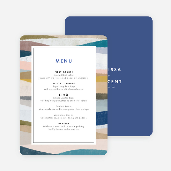 Painted Boundary Wedding Menus | Paper Culture