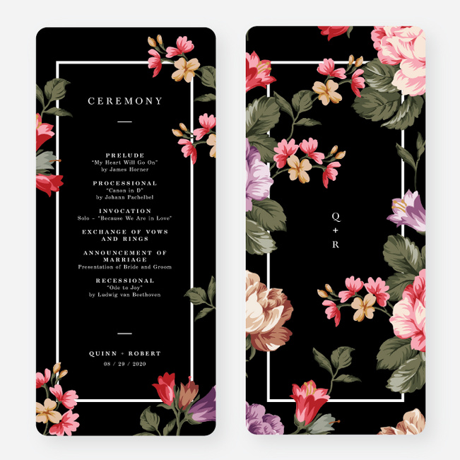 Romantic Garden Wedding Programs | Paper Culture