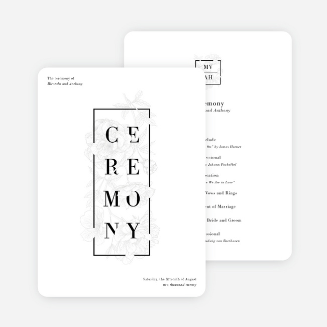 Vintage Inspired Wedding Programs | Paper Culture