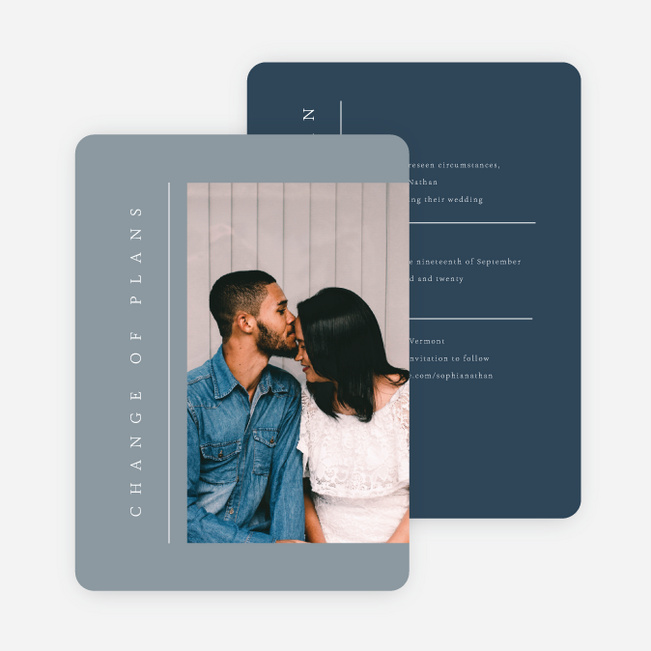 Classic Grid Wedding Postponement Cards | Paper Culture