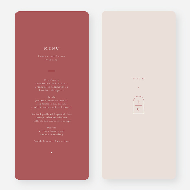 Devotion Wedding Menus | Paper Culture