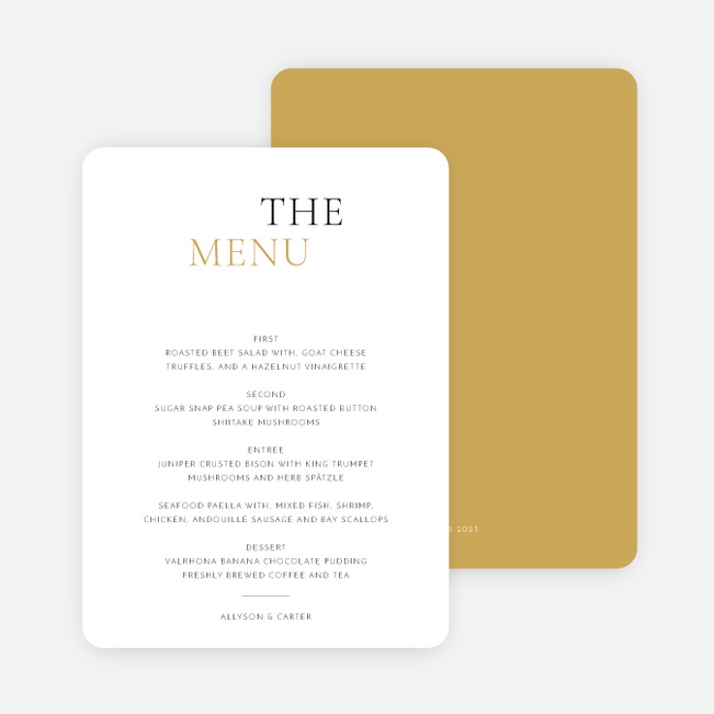All that Matters Wedding Menus | Paper Culture