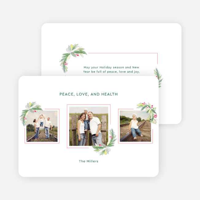 Happiness Framed Multi Photo Holiday Cards | Paper Culture