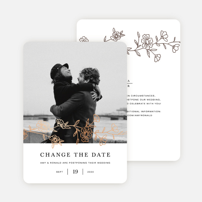 Elegant Roses Change of Date Cards | Paper Culture