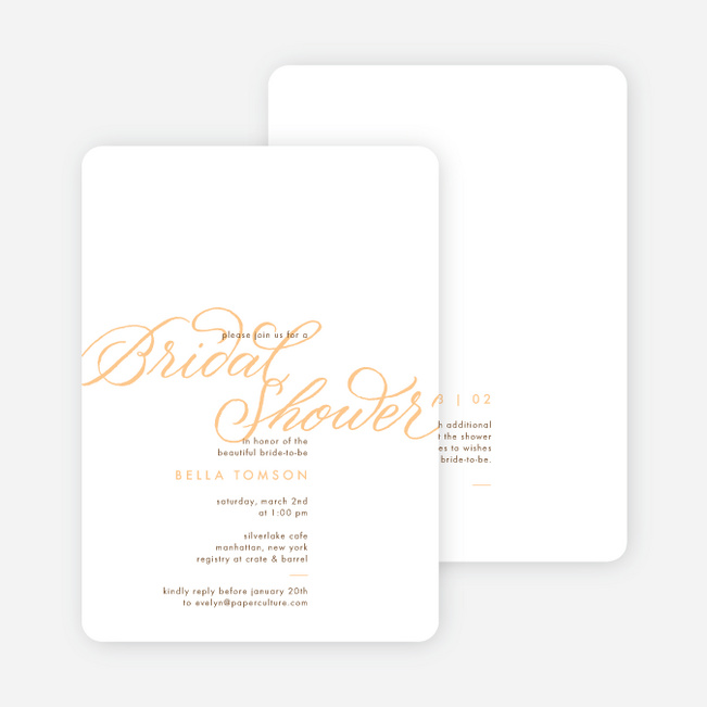 Big Script Bridal Shower Invitations | Paper Culture