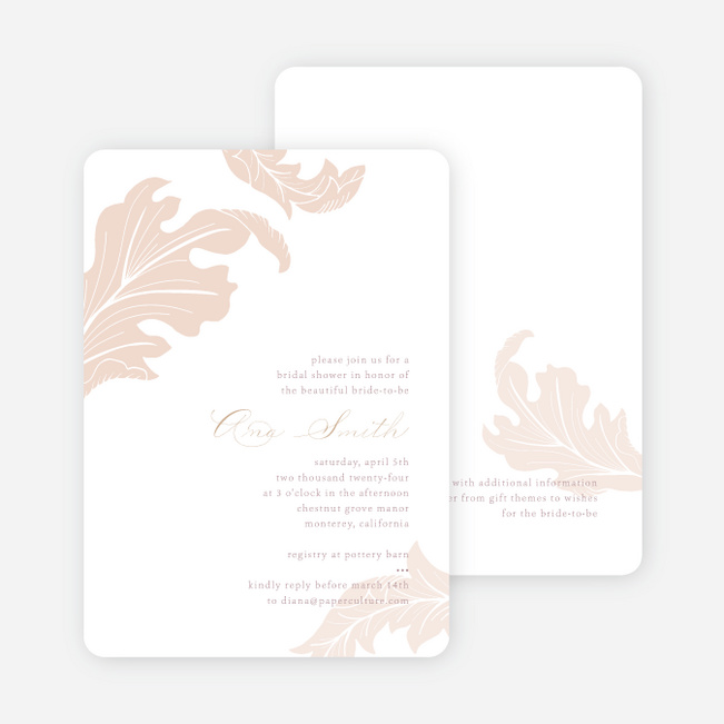 Natural Watermark Bridal Shower Invitations | Paper Culture