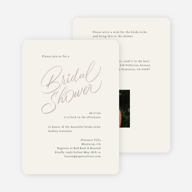 Unique Script Bridal Shower Invitations | Paper Culture