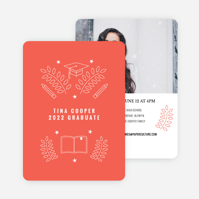 Graduation Invitations 2022 Red