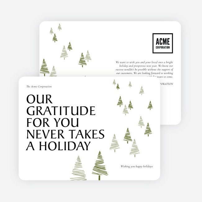 Sketched Trees Corporate Holiday Cards & Corporate Christmas Cards ...