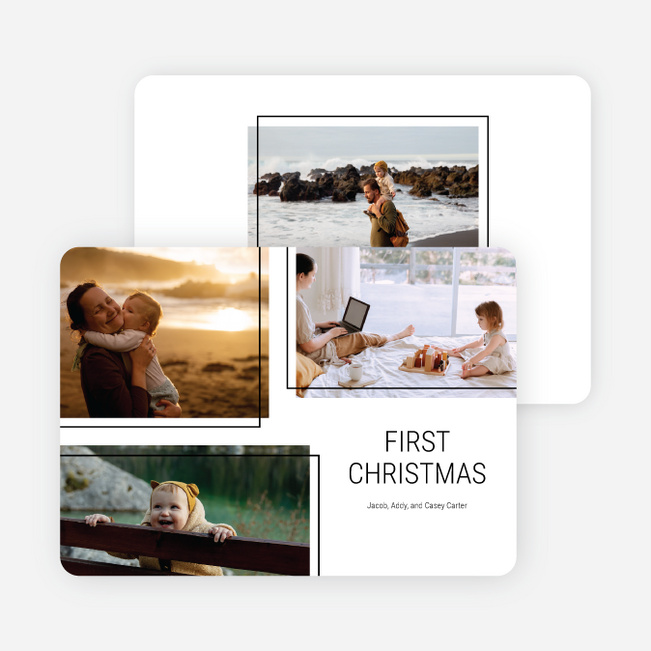 Simple Trio Personalized Christmas Cards | Paper Culture