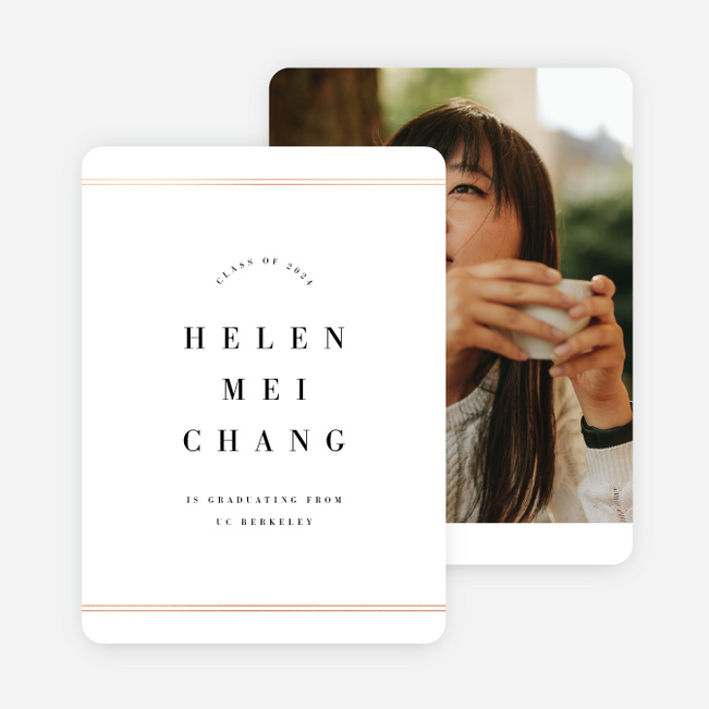 Foil Traditional Flair Graduation Announcements | Paper Culture