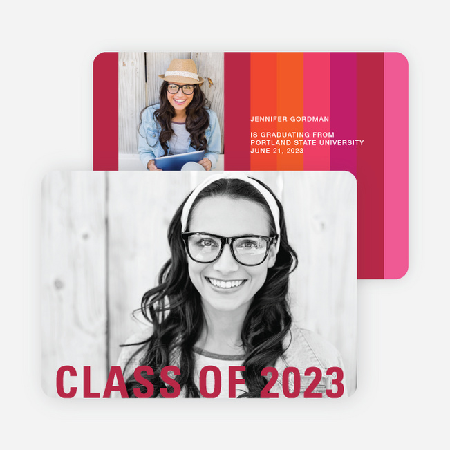 Class Stripes Graduation Announcements | Paper Culture