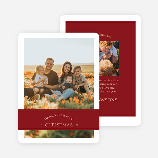 Banded Gratitude & Cheer Personalized Christmas Cards | Paper Culture