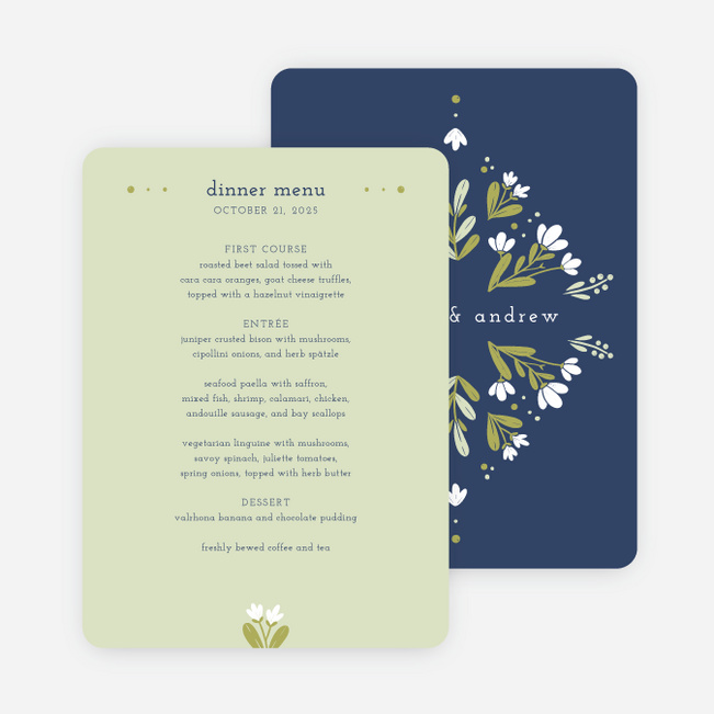 Floral Ring Wedding Menus | Paper Culture