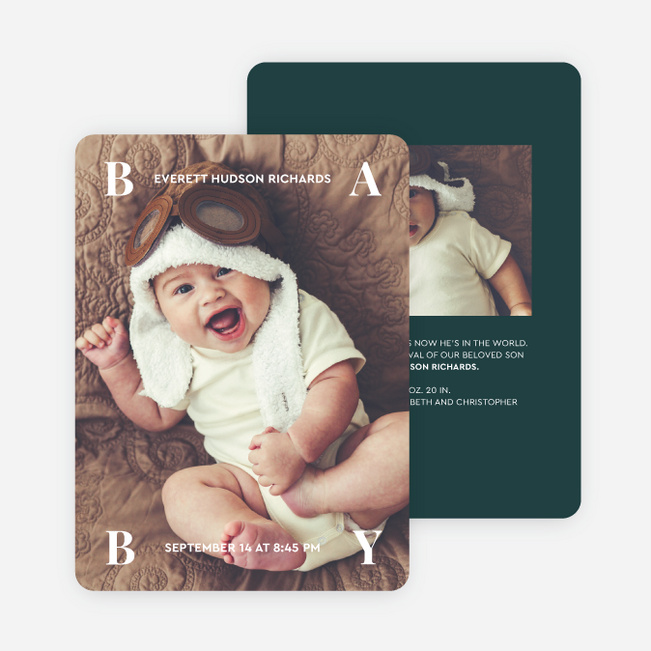 The Grand Arrival Baby Birth Announcements | Paper Culture