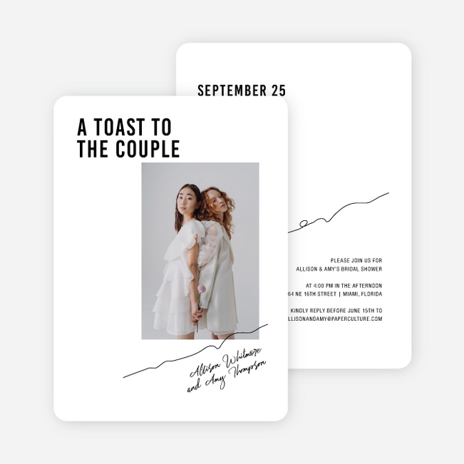 Toe the Line Bridal Shower Invitations | Paper Culture