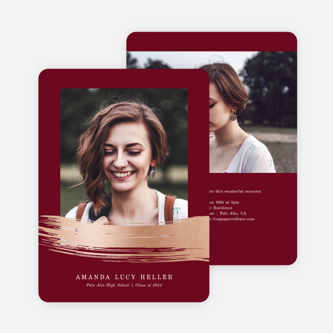 Foil Stroke of Genius Graduation Invitations | Paper Culture