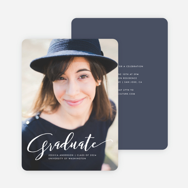 Simply Script Graduation Invitations | Paper Culture