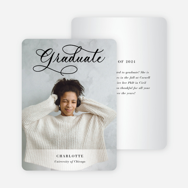 Elegance in Transition Graduation Announcements & Invitations | Paper ...