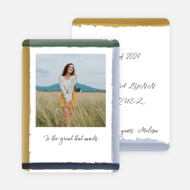 Watercolor Border Graduation Announcements & Graduation Invitations ...